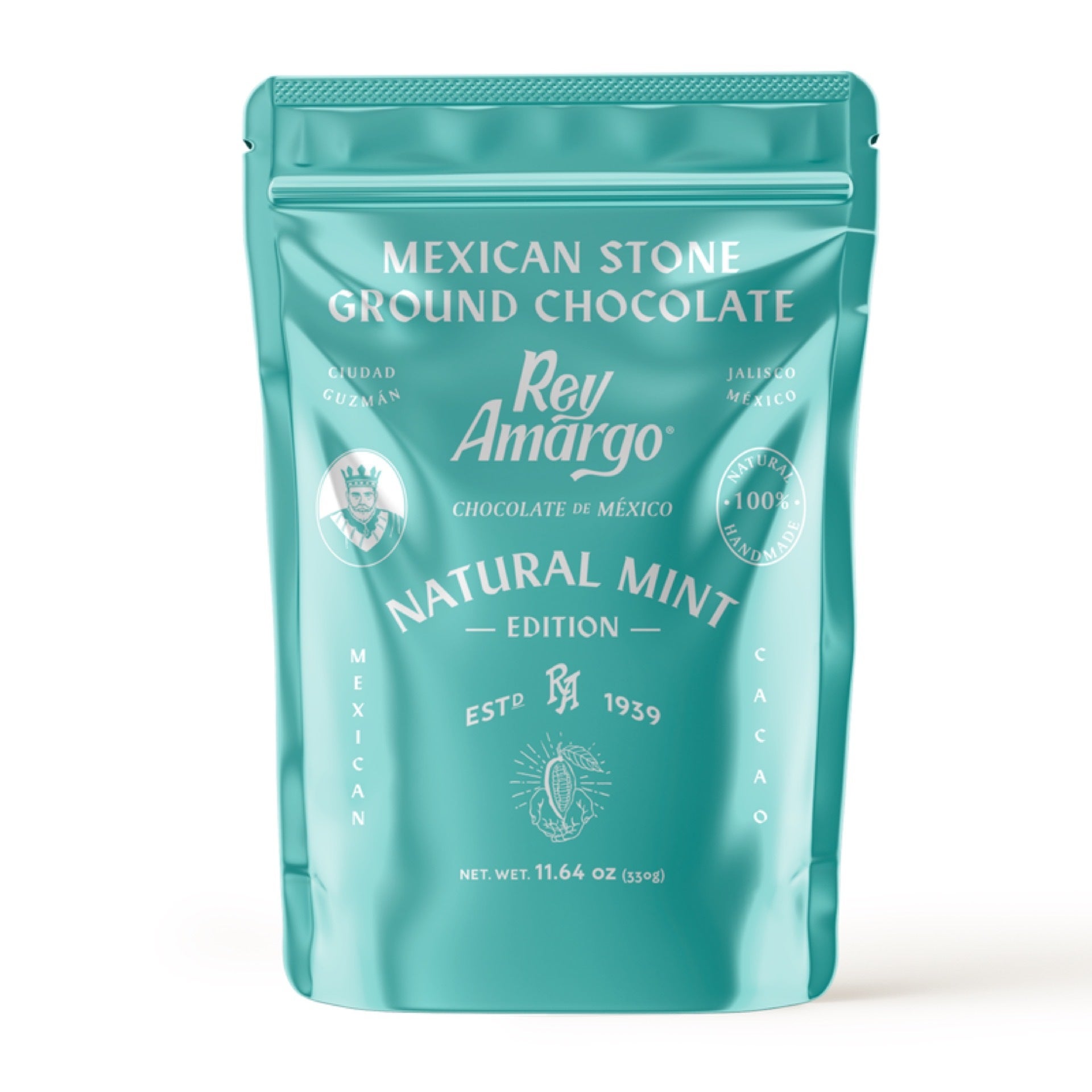 Rey Amargo Chocolate de Mexico, Natural Mint stone ground chocolate ...